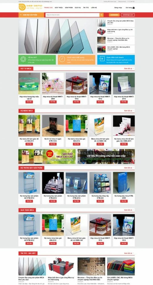 Theme WordPress nhựa mica | Template website chuẩn SEO, Reponsive